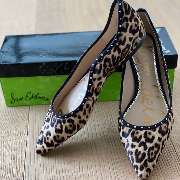 Sam Edelman | Shoes | Sam Edelman Leopard Print Genuine Calf Hair Flat ...
